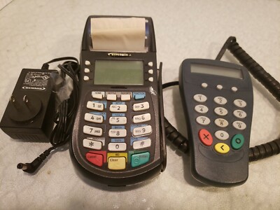 Hypercom optimum T4220 credit card processing terminal P1300 pin pad @P ...