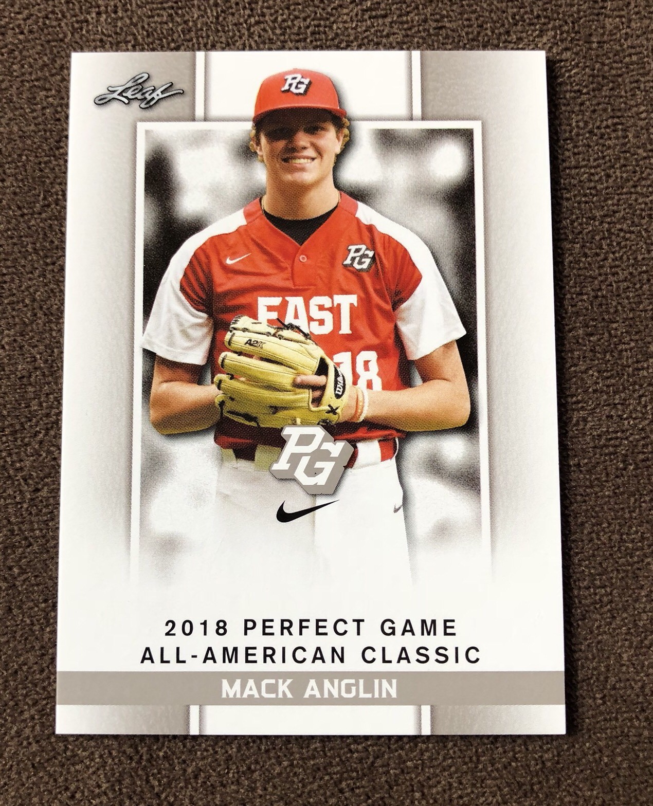 Mack Anglin 2018 Perfect Game All American Leaf Card Baseball RC PGAA ...
