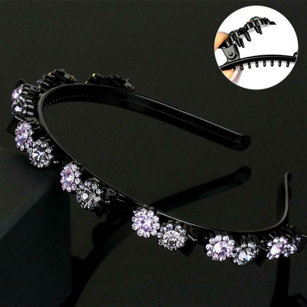 Women Girl Double Layer Bangs Hairpin Hair Clip Headband Rhinestone V0 ...