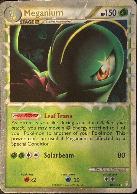 Pokémon TCG Meganium Prime Heartgold Soulsilver 109/123 Holo Holo Rare ...