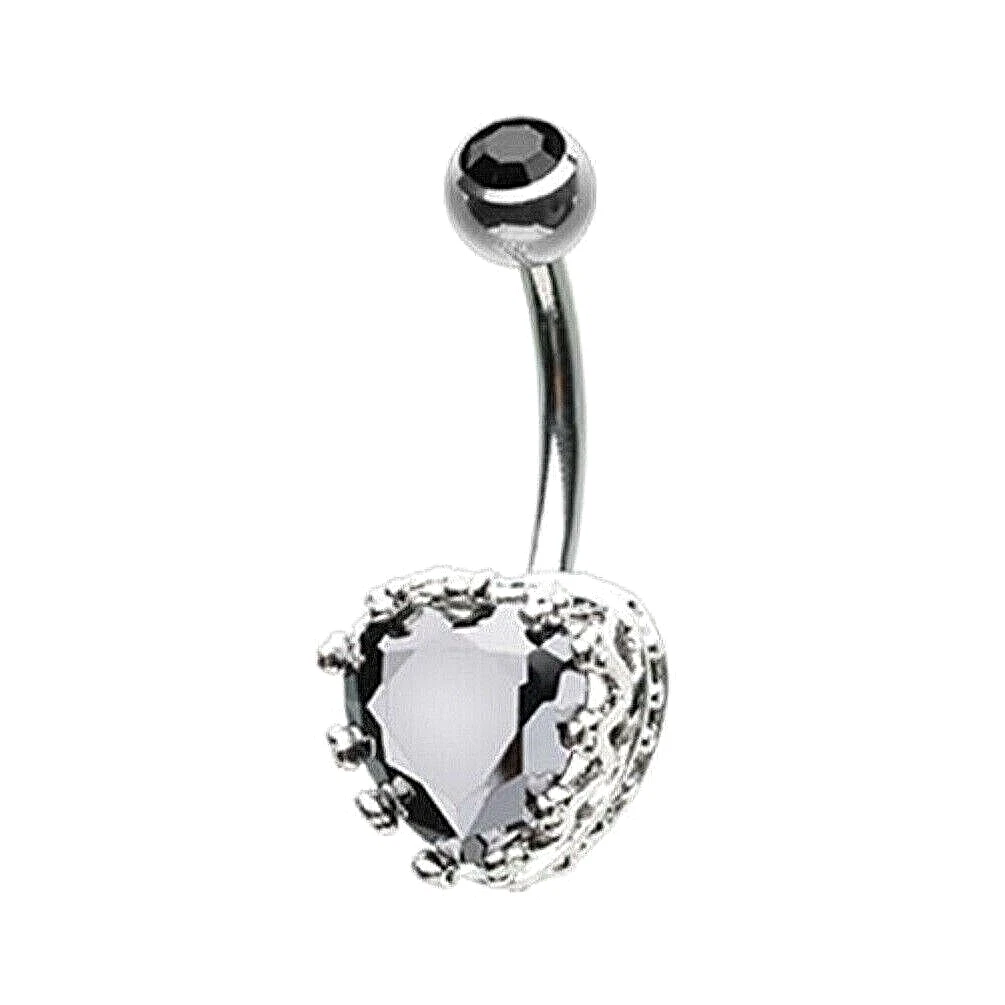 White Diamond Belly Button Rings