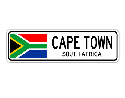 Cape Town, South Africa Street Sign South African Flag City Country ...