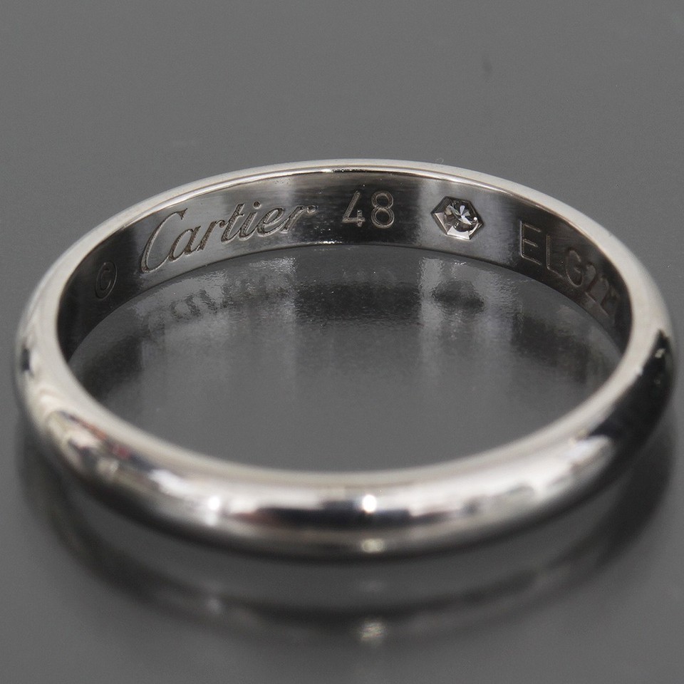 Cartier Marriage Ring Diamond US 4.25 (48) Pt950 Gallery Newly Polished ...