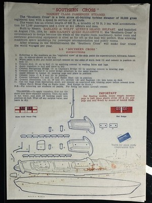 AIRFIX SOUTHERN CROSS INSTRUCTION SHEET COPY | eBay UK