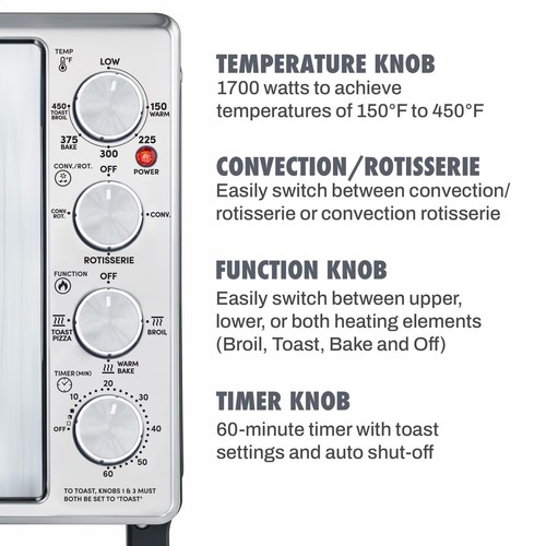 ETO4524 45L Countertop Convection Toaster Oven, French Doors ...