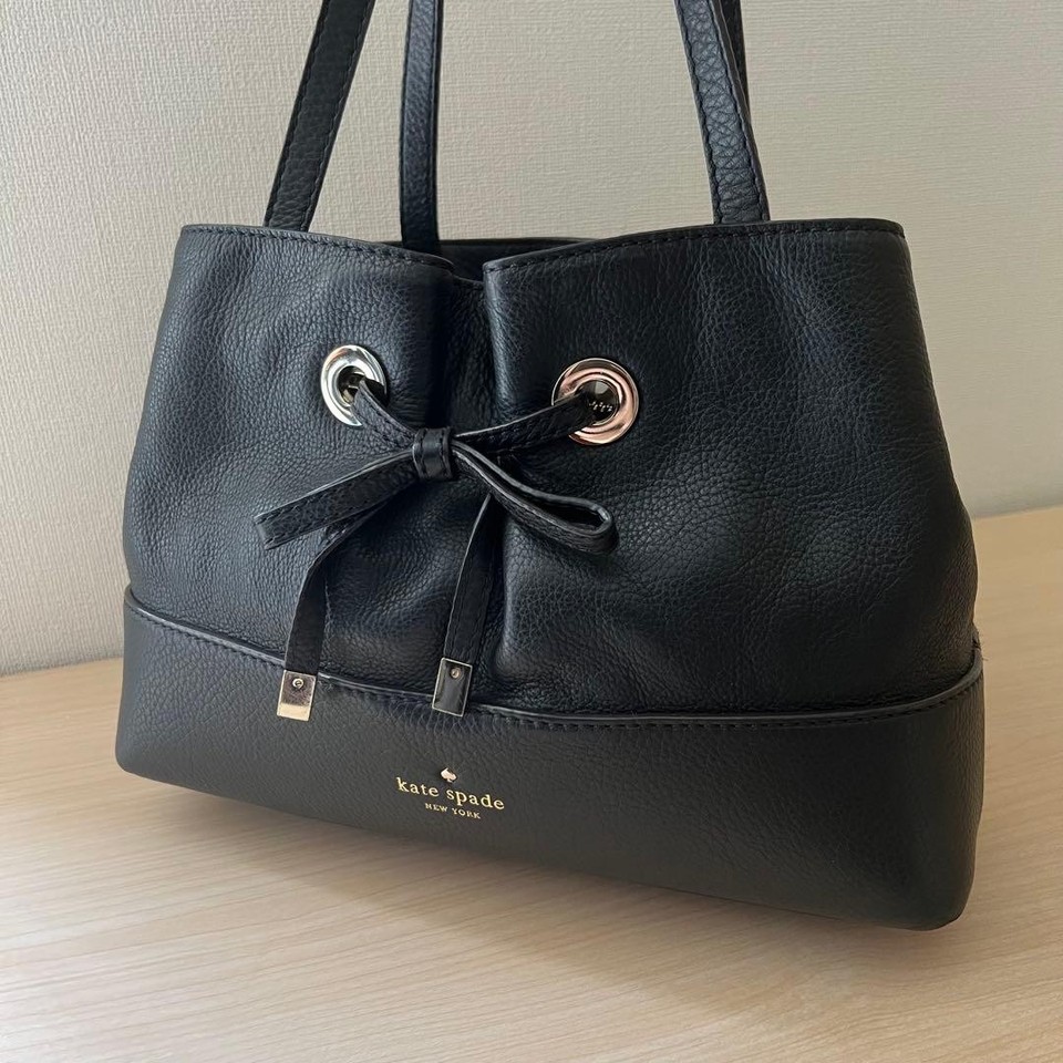 Kate Spade Black Leather Tote Bag Handbag Casual Women's Pre-Owned From ...