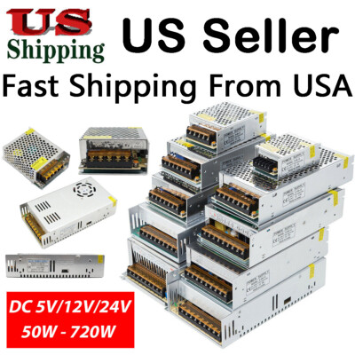 AC 110V To DC 5V 12V 24V LED Switch Power Supply 50W-720W Adapter For ...