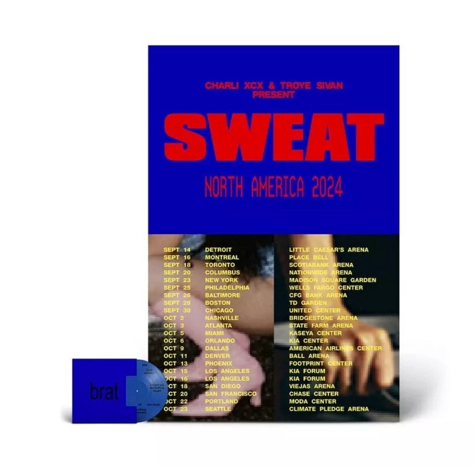 Charli XCX - BRAT - Blue Picture Disc Vinyl W/ Huge SWEAT TOUR Poster ...