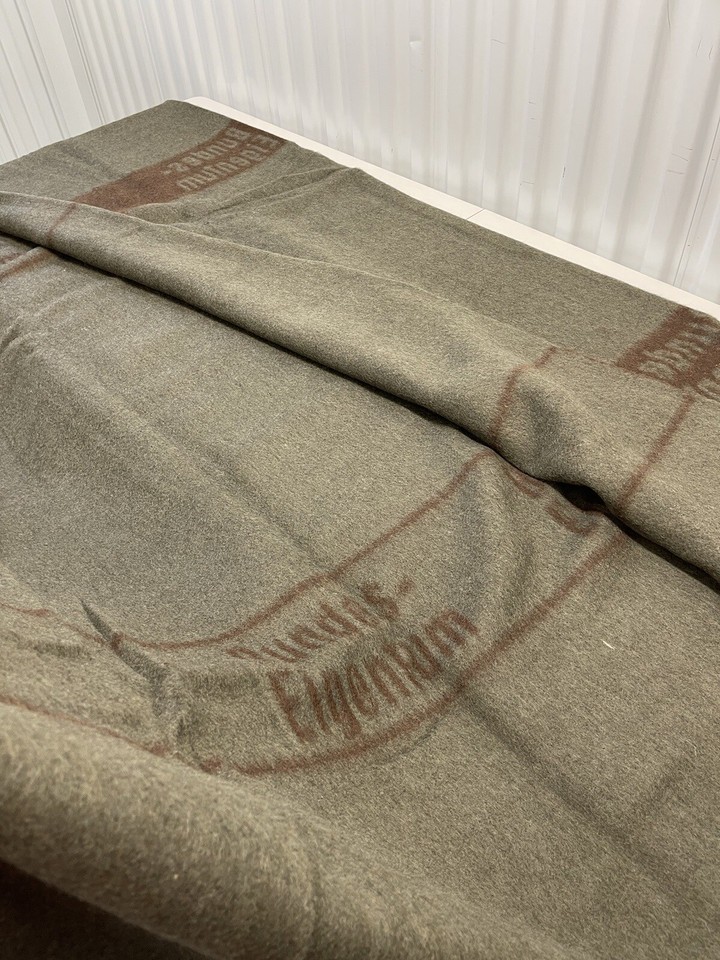 Genuine Vintage West German Army “Bundes- Eigentum” Wool Blanket New 79 ...
