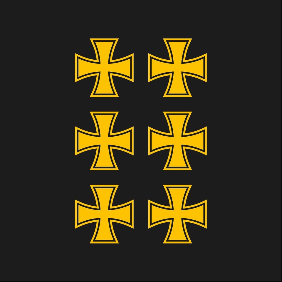 set of 6 German cross Iron cross Vinyl Decal symbol Sticker | eBay