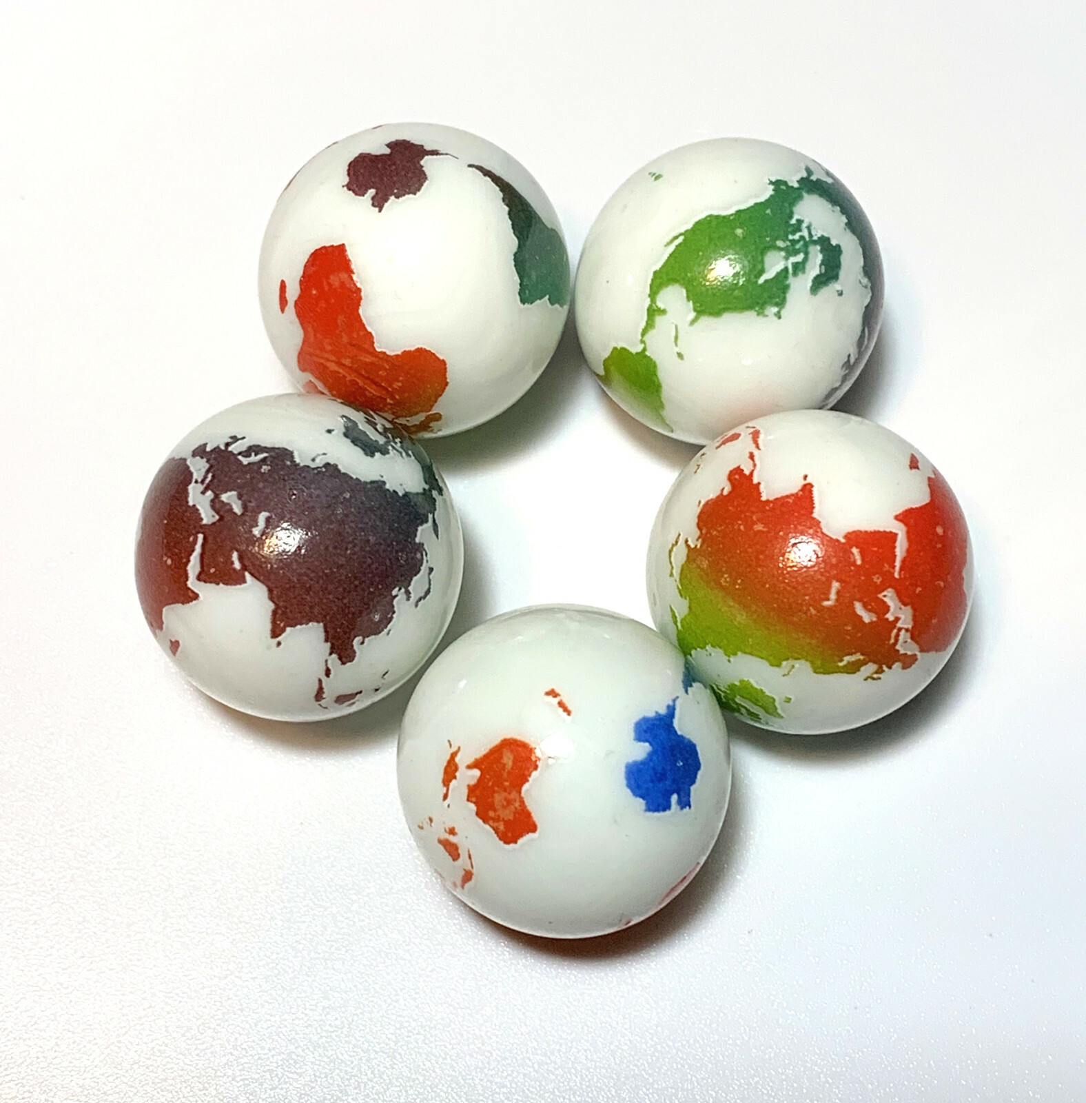 22mm Rainbow Earth Marbles w Multi Colored Land Pack of 5 Choice of ...