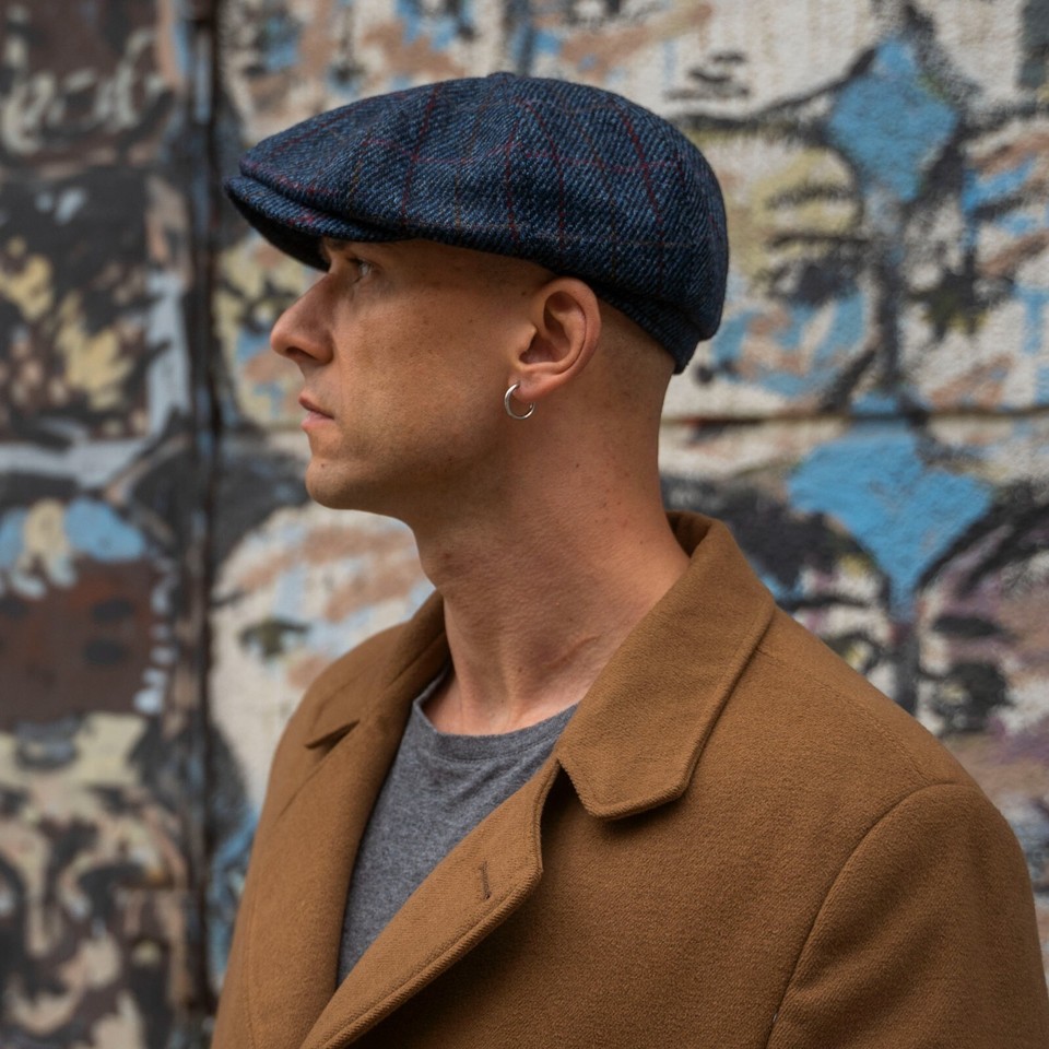 SHELBY HarrisTweed Newsboy Cap Wool Vintage Gatsby Baker Boy Handmade ...