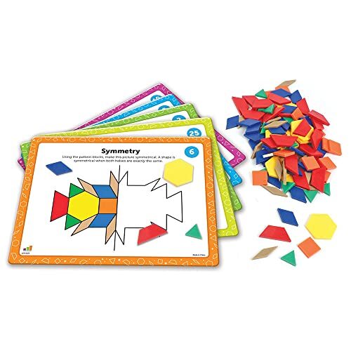 Learning Resources Pattern Block Math Activity Set, Games Medium, Multi ...