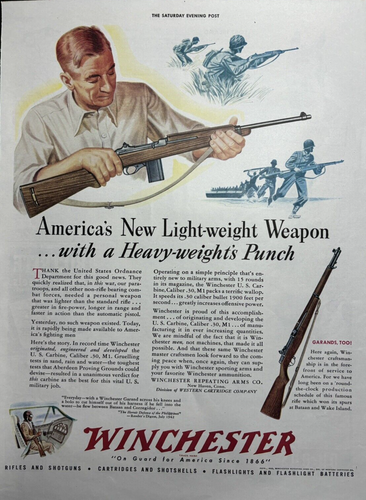 1943 Winchester Rifles Shotguns WWII Weapon Heavyweights Punch VTG ...