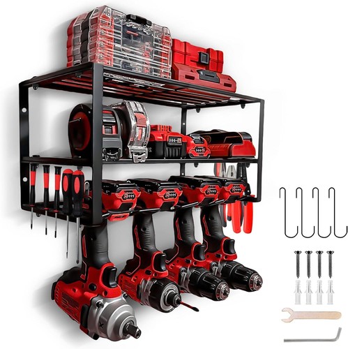 Heavy Duty Power Tool Organizer Drill 3-Layer Holder Wall Mount Storage ...