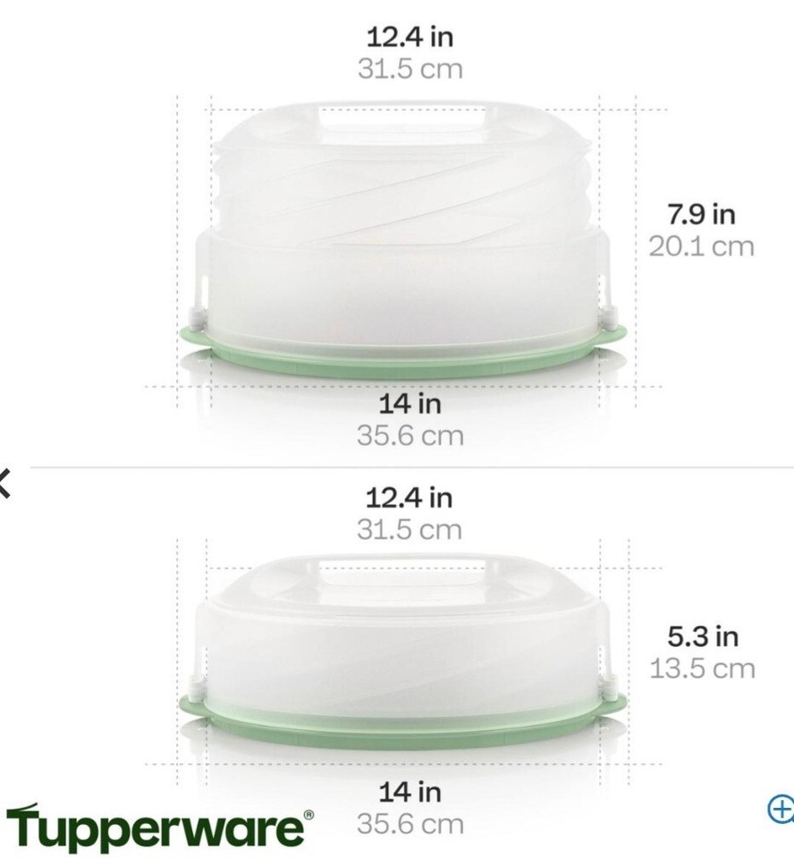 TUPPERWARE Cake Taker Keeper Collapsible Expandable Pastel Green 12 ...