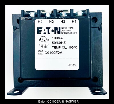 Eaton C0100E2A Industrial Control Transformer - 480:120v/100VA - Unused ...