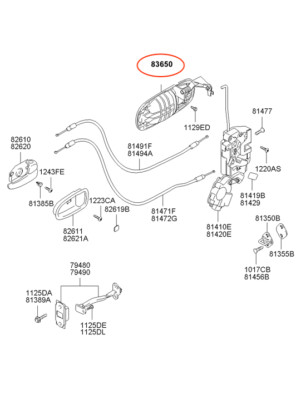 GENUINE BRAND NEW OUTER DOOR HANDLE REAR LH SUITS HYUNDAI TRAJET 2.7L ...