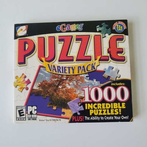 E Games Puzzles Variety Pack PC CD ROM 1000 Puzzles Master 4 Levels ...