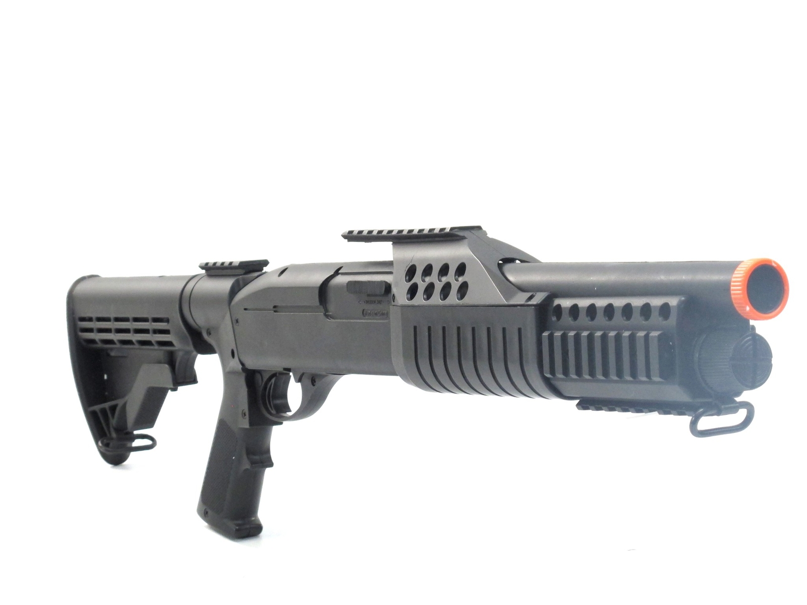 BBTac Airsoft Shotgun Pump Action Gun Spring Loaded M180-C2 Tactical ...