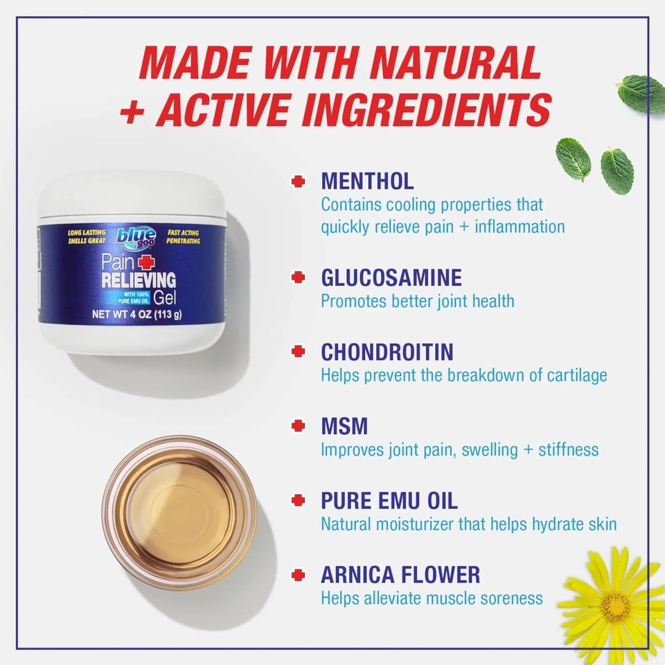 Blue Goo Pain Relieving – for Back, Neck, Muscle and Joint Pain 4 oz | eBay