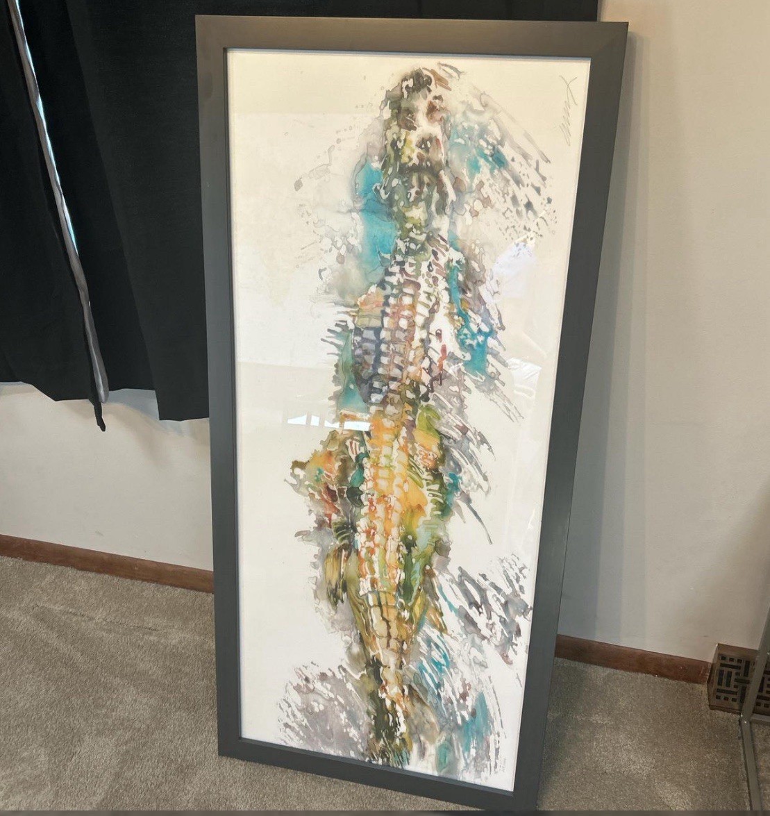 Abstract Alligator “GATOR BREATH”Framed Watercolor Wall Art – Crate ...