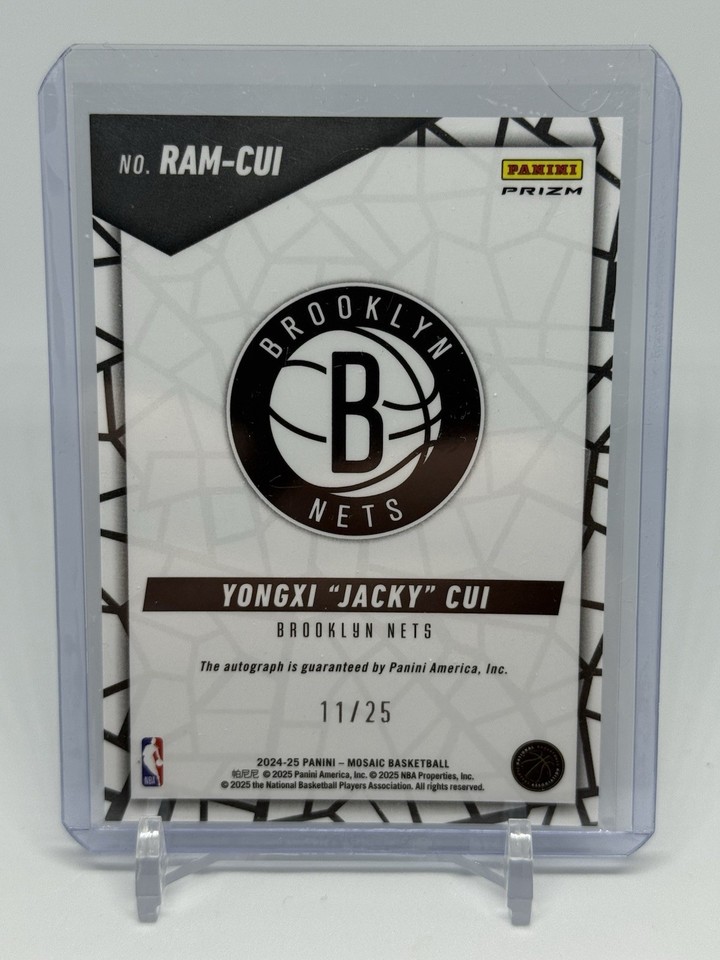 2024-25 PANINI MOSAIC YONGXI “JACKY” CUI ROOKIE AUTO #/25 WHITE ...