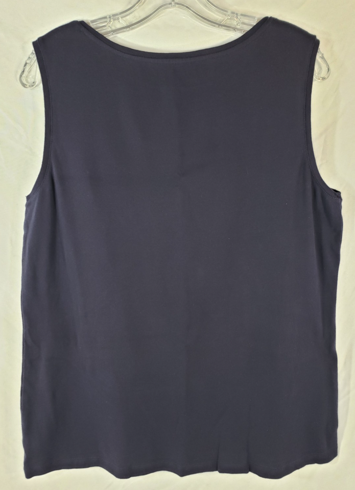 Croft & Barrow Women's Large Dark Blue Classic Tank Cotton Tank Top Pre ...