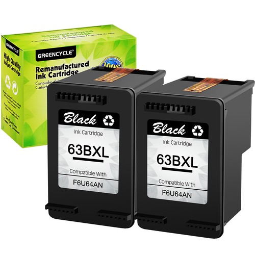 2PK Black Print Cartridge 63XL premium ink 63XL for HP OfficeJet 4658 ...