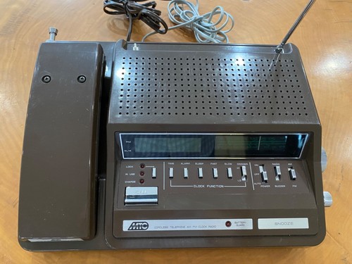 Vintage MTC cordless Telephone Alarm Clock Radio Phone - Tested - Works ...