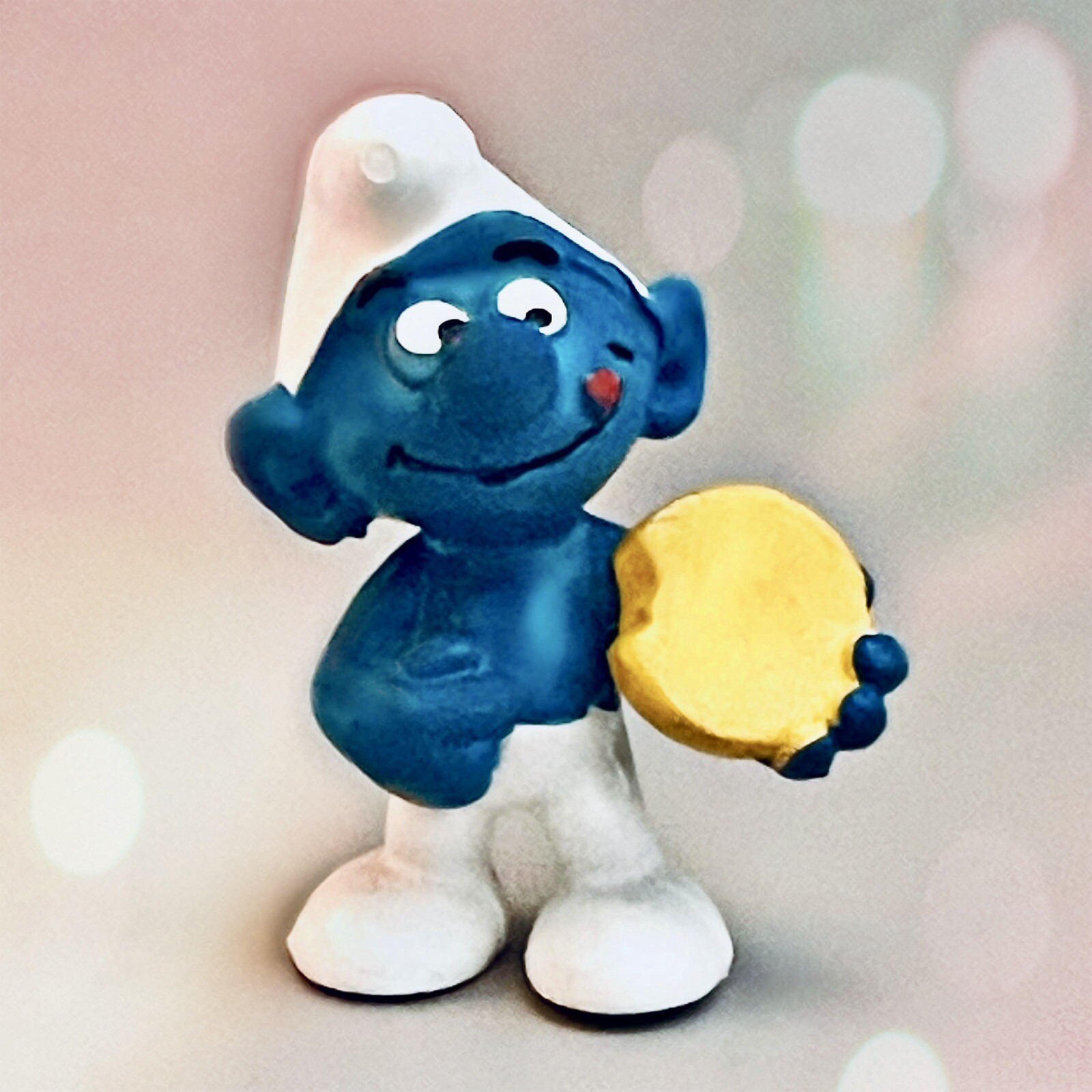Smurfs Biscuit Smurf w/ Cookie 20080 Figure VINTAGE Bully Peyo Smurf ...