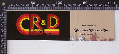 VINTAGE CR&D COMPETITION RESEARCH DEVELOPMENT GAMBLER CHASSIS CO PROMO ...