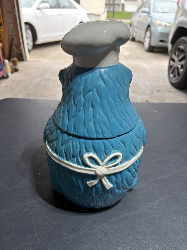 Vintage Chef Hat Cookie Monster Cookie Jar Muppets In Very Good ...