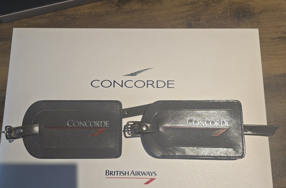 British Airways Vintage Concorde Luggage Tag Grey Leather | eBay UK