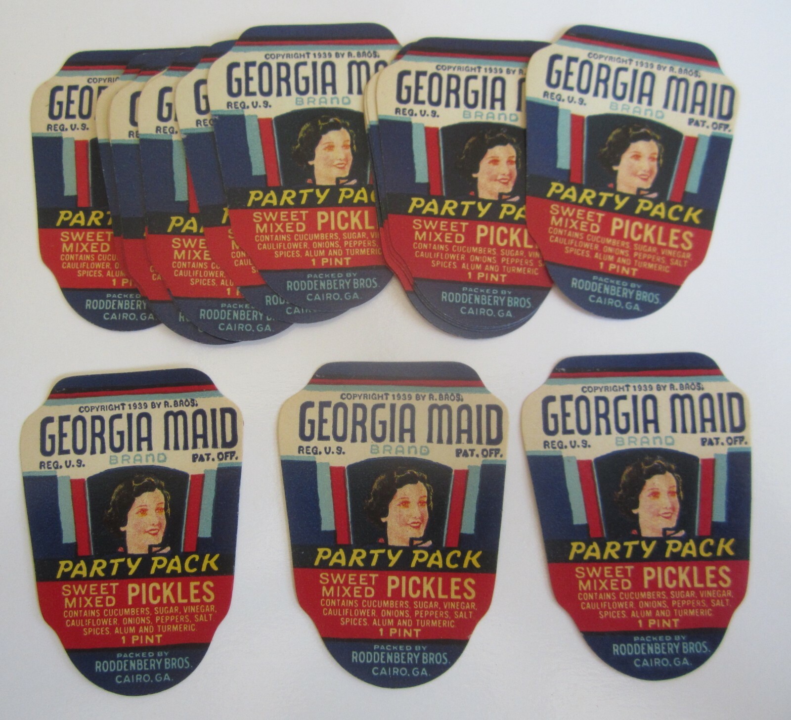 Wholesale Lot of 25 Old 1939 - GEORGIA MAID - PICKLE JAR LABELS - PARTY ...