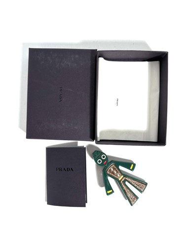 1990's PRADA Sailor brooch green resin/ brown leather detail RARE ...