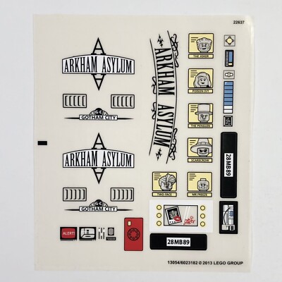 LEGO STICKER SHEET 10937 Arkham Asylum Breakout DC Batman Stickers ...