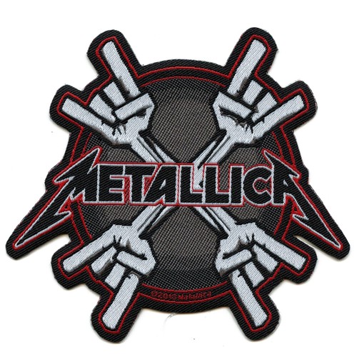 Metallica Metal Horns Logo Patch Rock Hands Band Woven Iron On | eBay