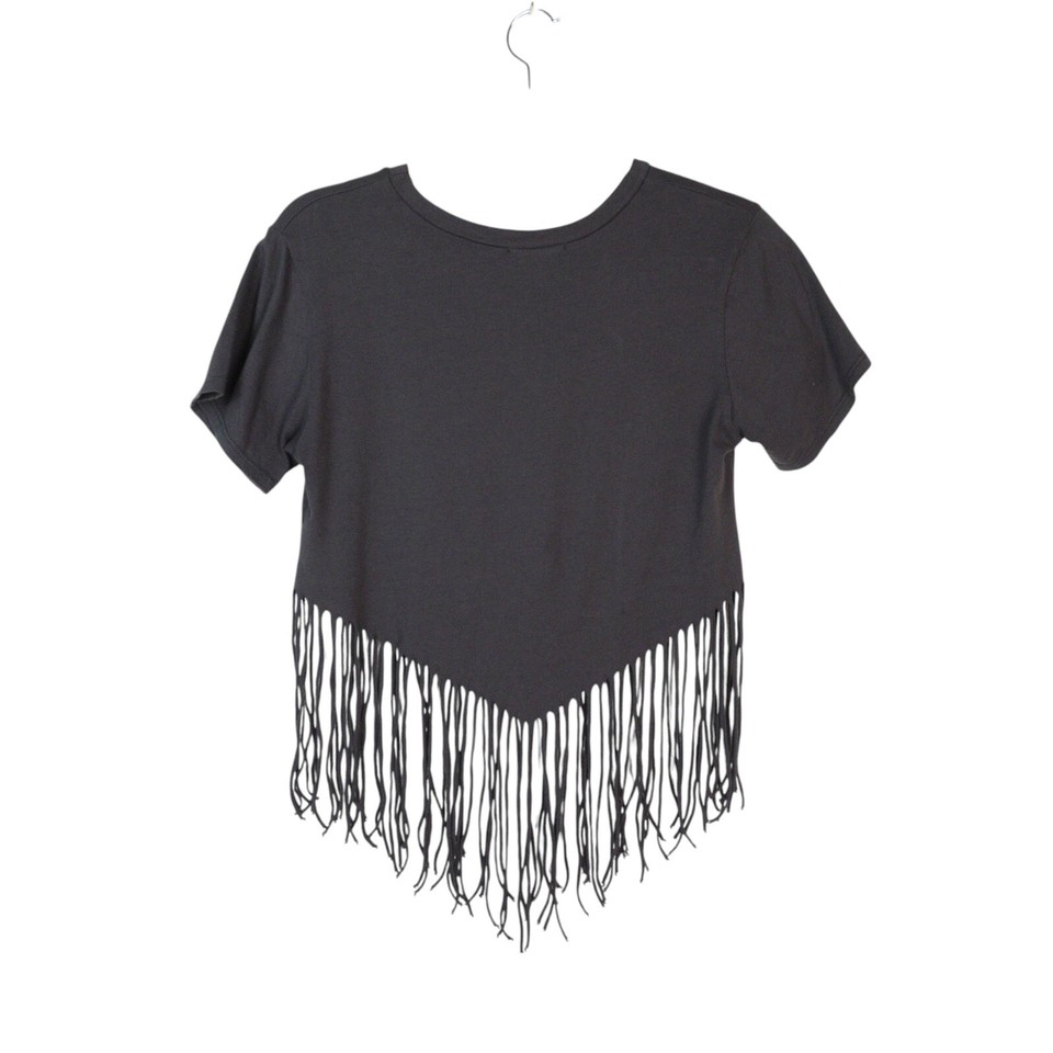 moonchild Womens Celestial Supra Lunam Fringe Tee Size XS Grey Hippie Festival | eBay