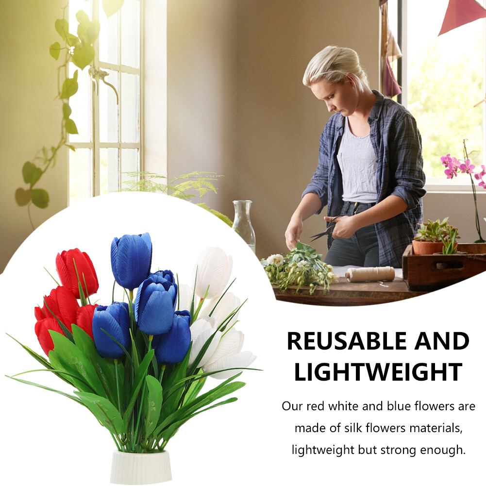 Party Decor 4th Of July Reusable Wedding Home Tulips Artificial Flowers | eBay