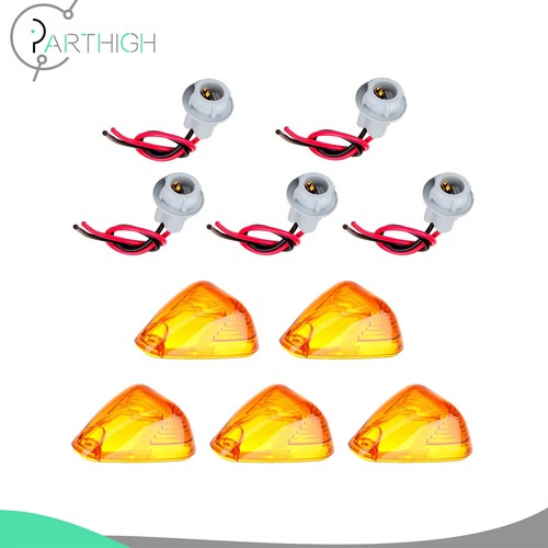For Ford F-150 F-250 5 Amber Cab Roof Marker Light Cover Lens w/Socket ...
