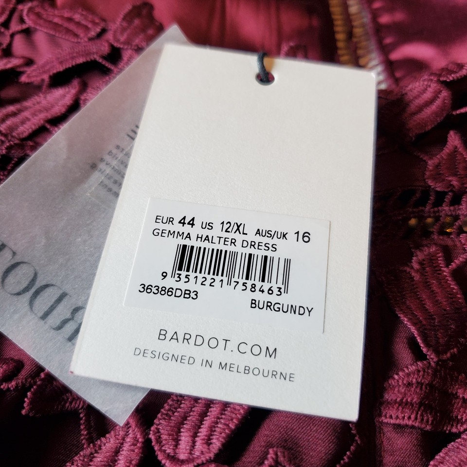 Bardot Womens Gemma Lace Ladder Stitch Cocktail Dress Wine Size US 12 ...