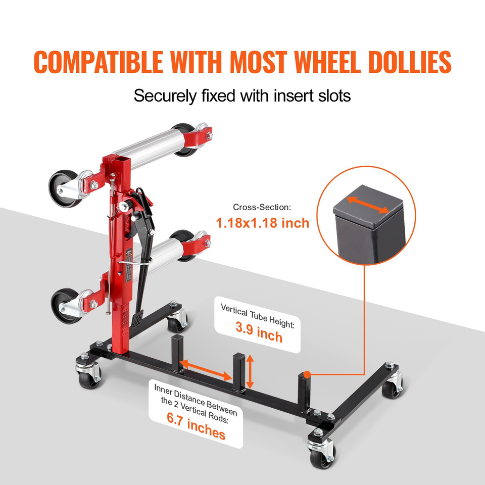 VEVOR Car Dolly Rack Hydraulic Trolley Jack Stand Organizer 4-Dolly ...
