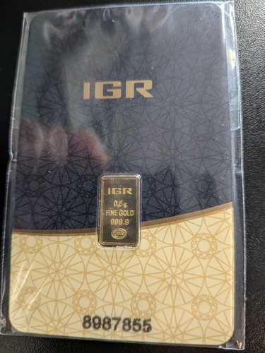 1/2 GRAM (0.5g) IGR GOLD BAR .9999 FINE GOLD CERTIFIED IN ASSAY! Code ...