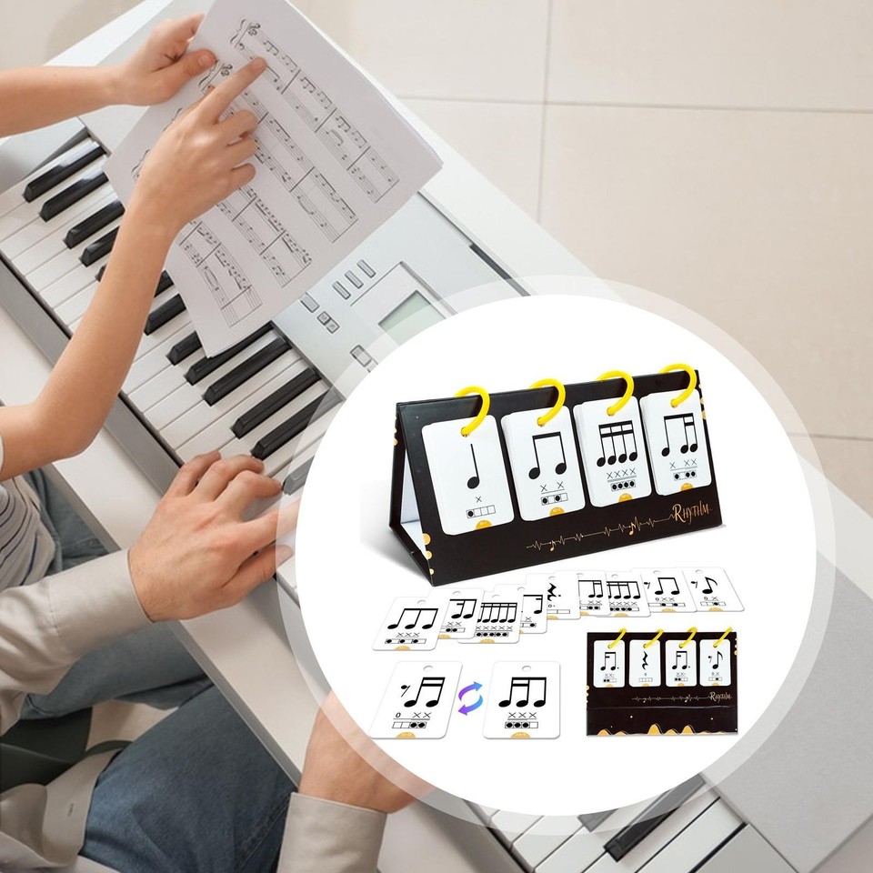 Piano Music Note Training Cards Props for Drum Develop Rhythm ...