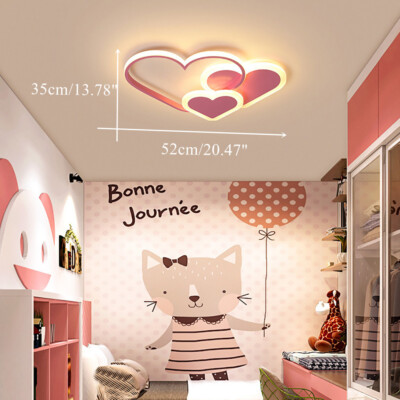 Acrylic LED Heart Shape Ceiling Light Dimmable Kid Bedroom Pendant Lamp ...