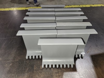 (15) Intralox 800 series Flat top Grey 6" tall scoop x 6" long flights ...