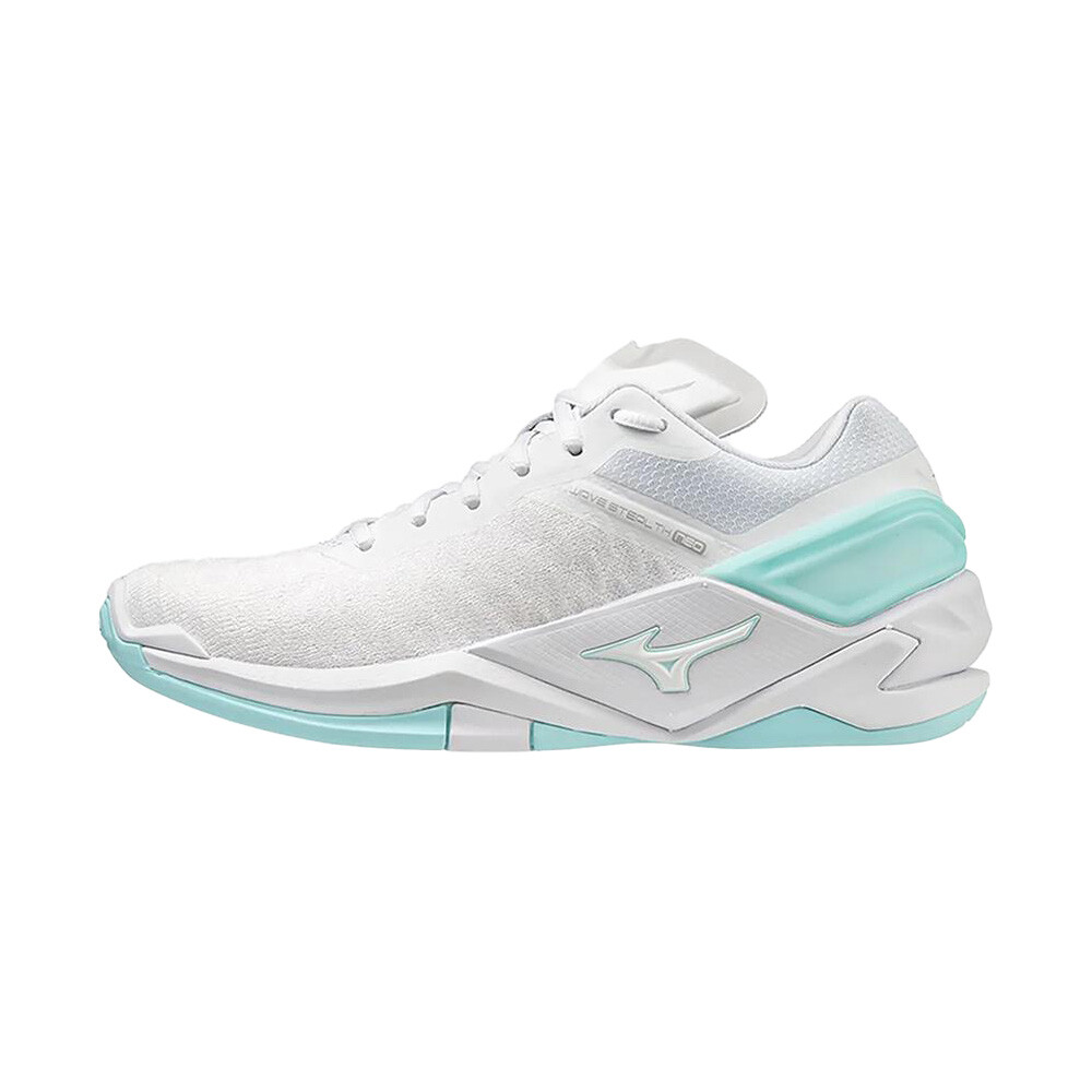 Mizuno Wave Stealth Neo Netball Womens White White Tanager Turquoise | eBay