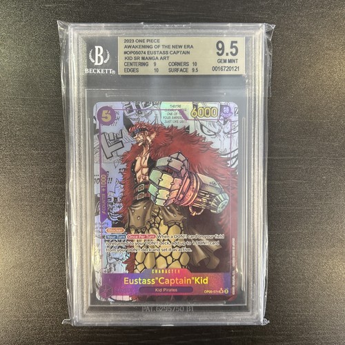 BGS 9.5 Gem Mint Equal To PSA 10 Eustass Captain Kid Manga Alt Art OP05 ...