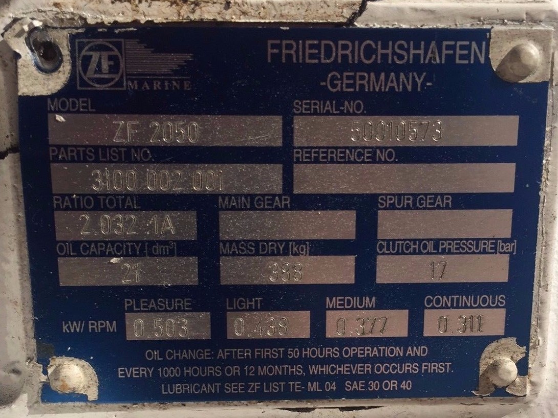 ZF Marine ZF 2050 , 2.032:1A , Parts Transmission / Gearbox | eBay